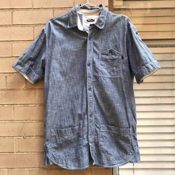 French Connection | Shirts | French Connection Guayabera Mens Denim ...